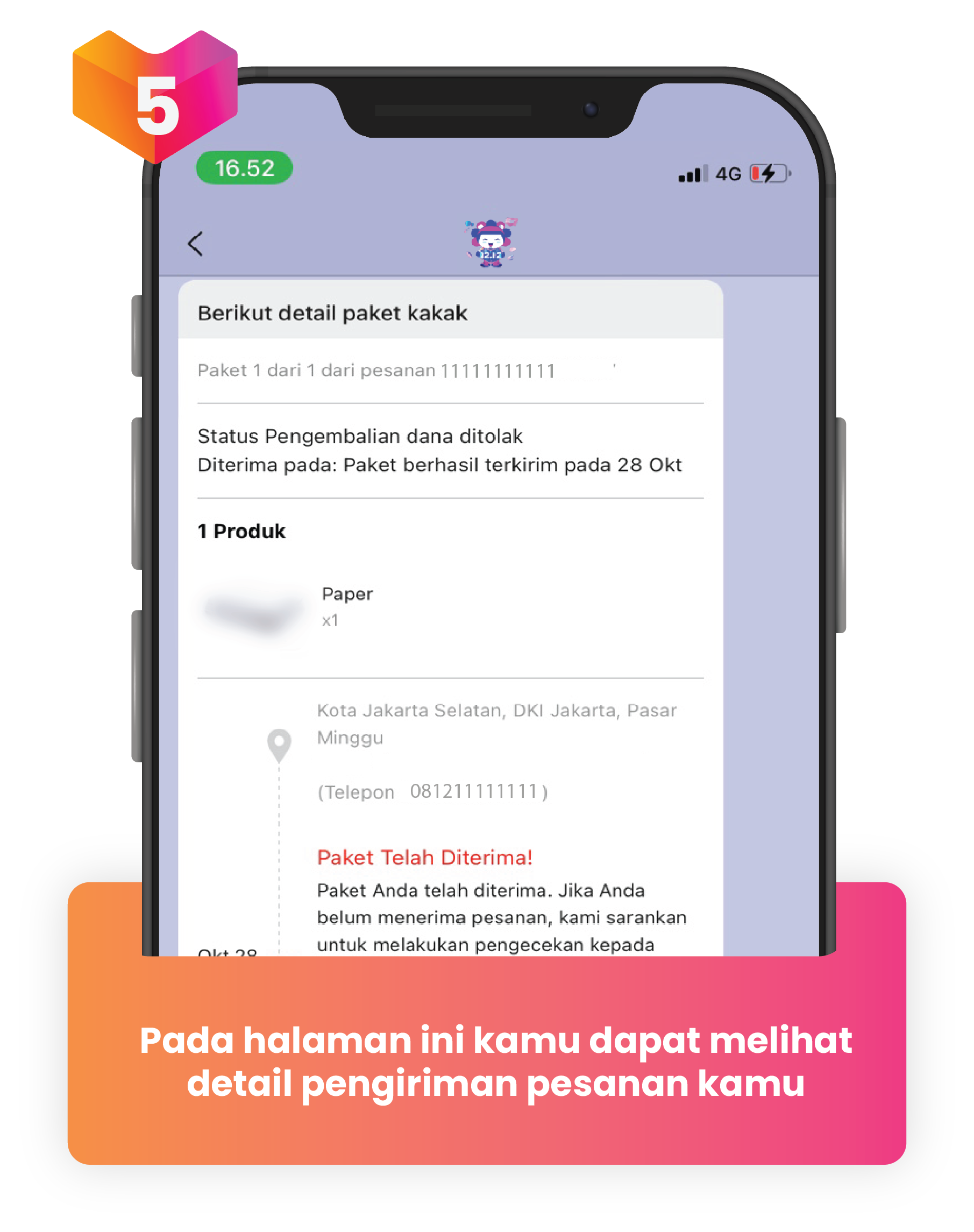 Bagaimana cara melacak status pesanan menggunakan layanan robot? | Lazada
